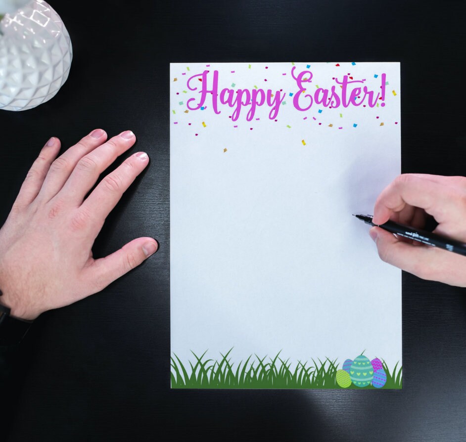 Happy Easter Border Png/pdf, US Letter and A4 Size, Digital Download ...