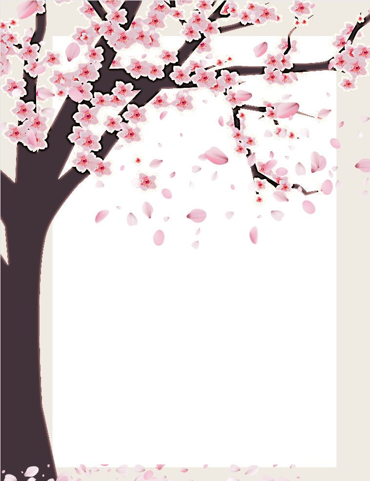 Cherry Blossom Border Background