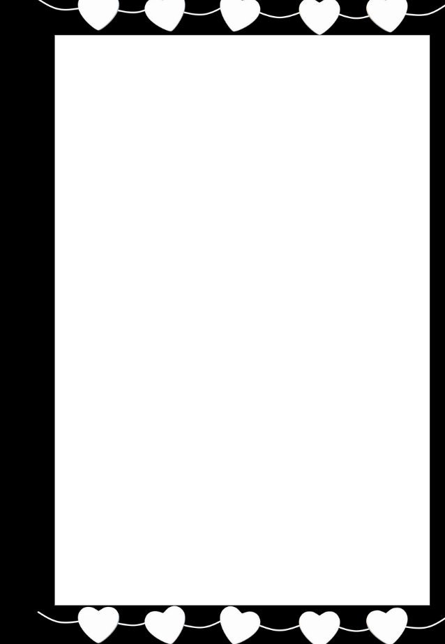Black and White Heart Border Printable Pdf | PNG Instant Download 5 ...