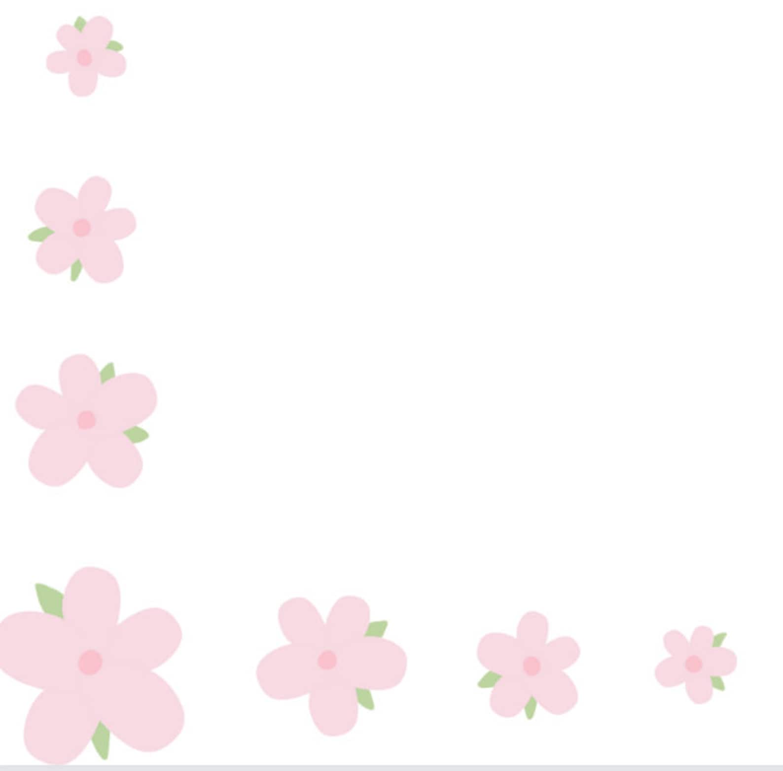 Minimal Pink Flower Border Printable Pdf | PNG Instant Download for ...
