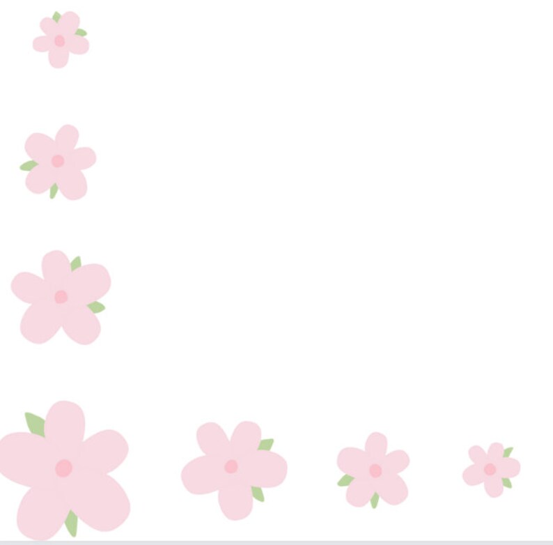 Minimal Pink Flower Border Printable Pdf | PNG Instant Download for ...