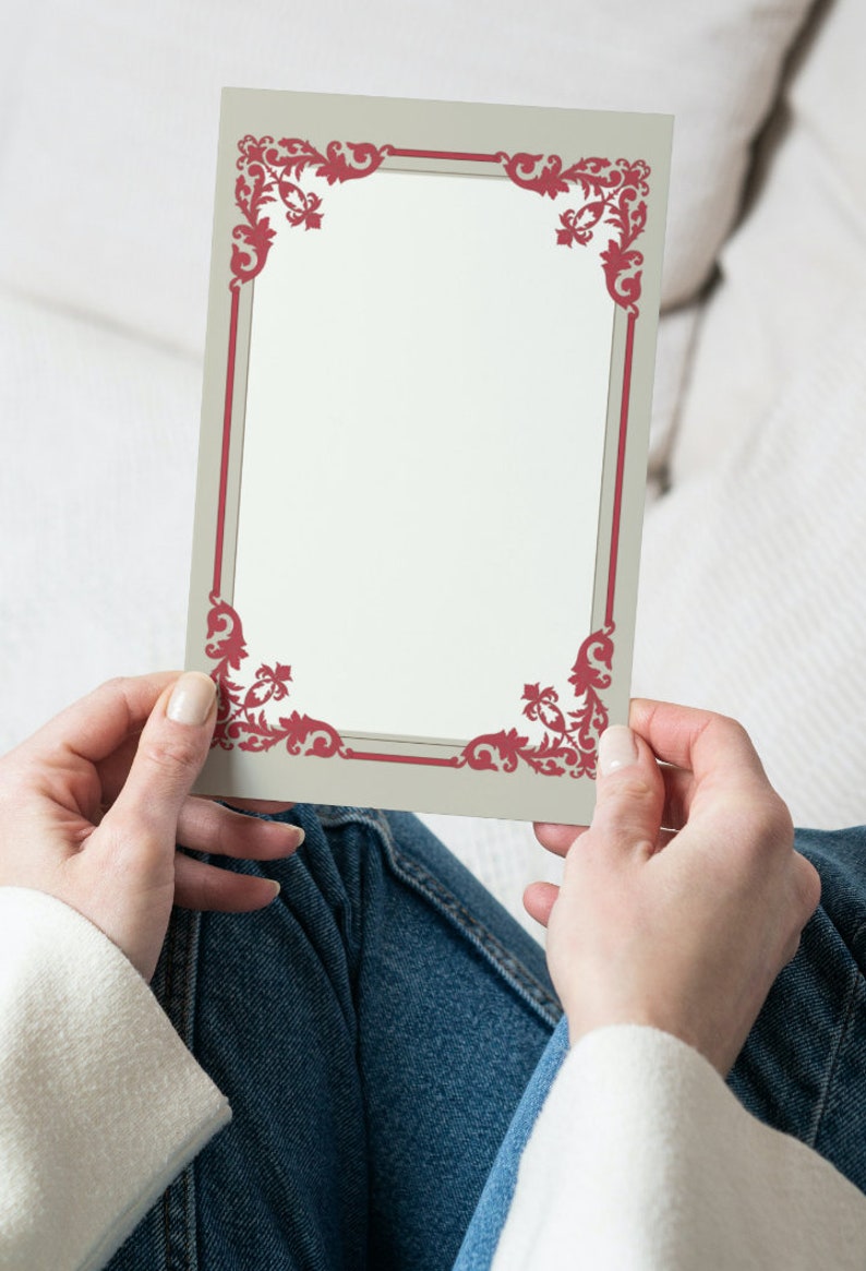 Border Pdf PNG US Letter Printable, A4 Print, Victorian Borders, Blue ...