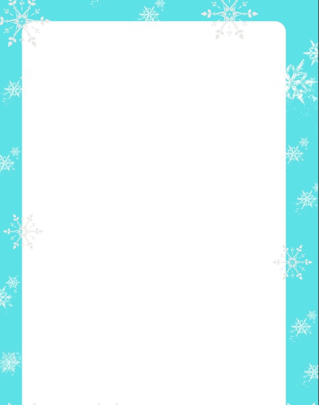 Snowflake Border Template Printable Fill in the Blank Digital Download ...