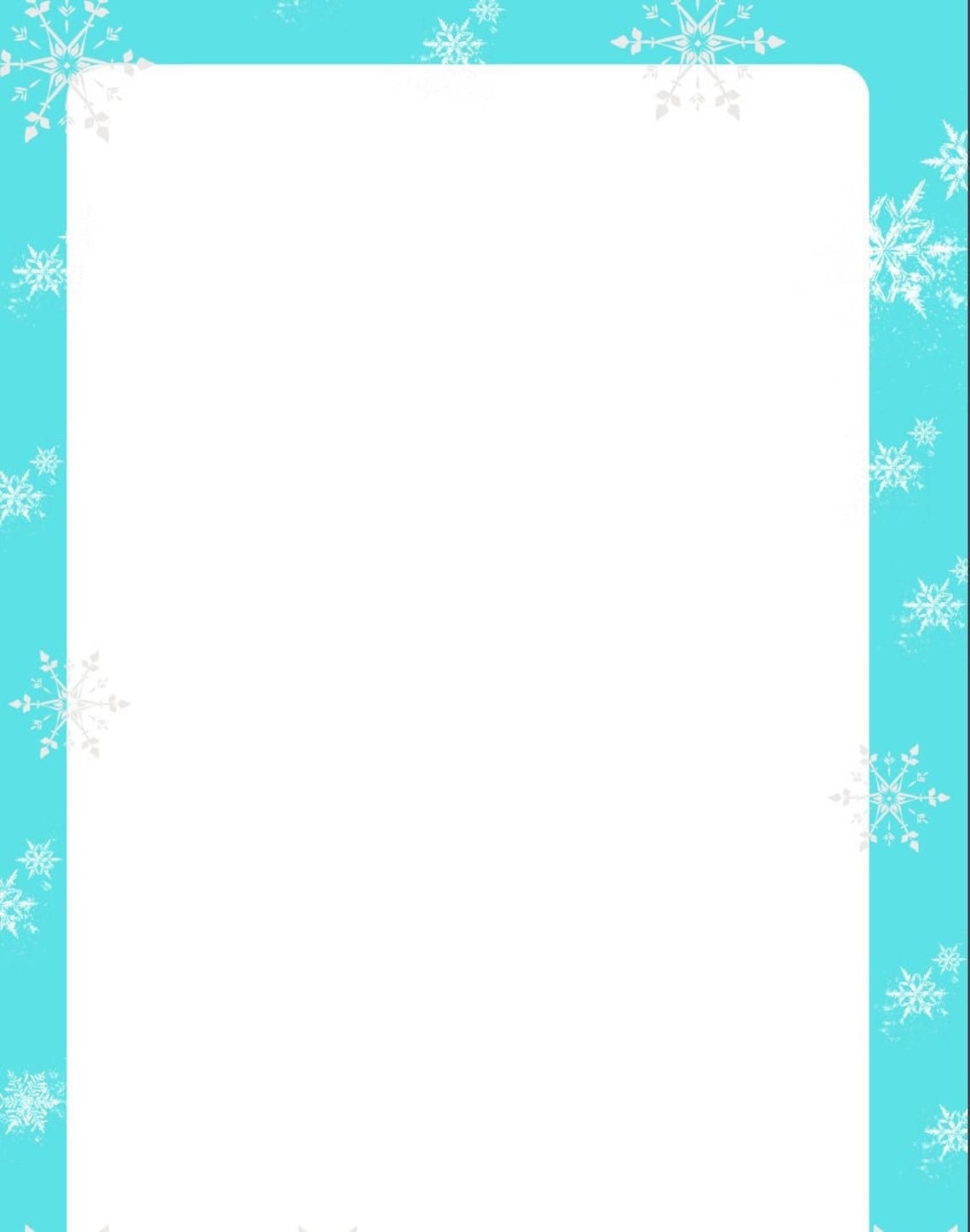 Snowflake Border Template Printable Fill in the Blank Digital Download ...
