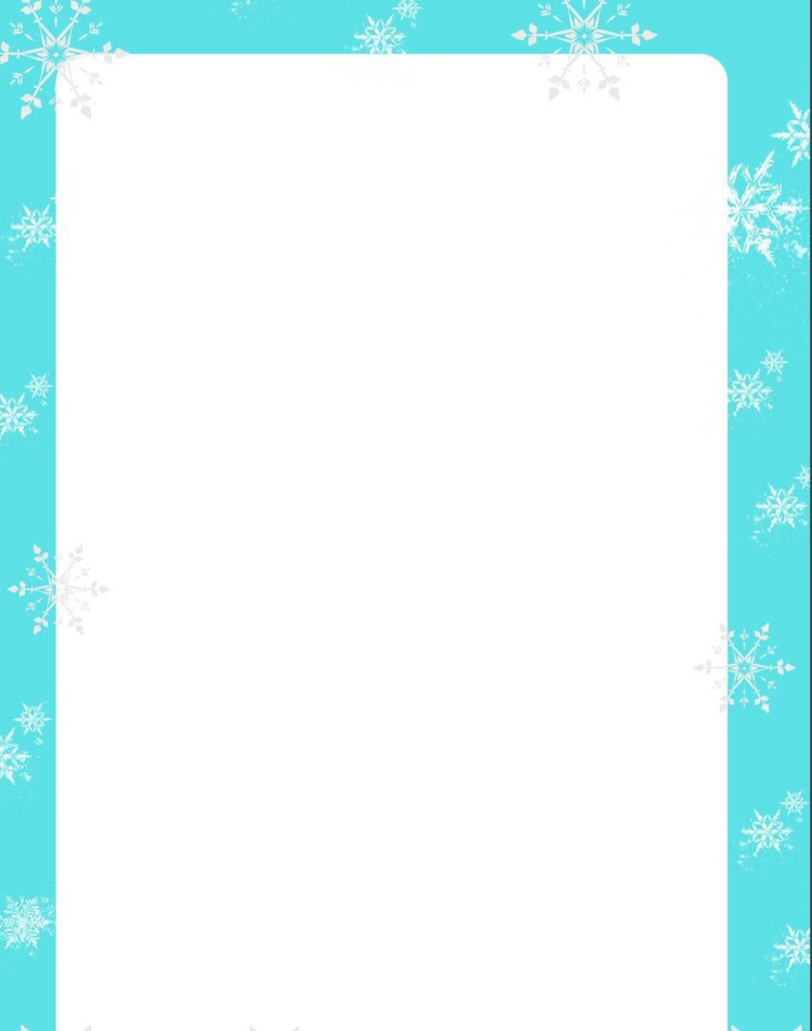 Snowflake Border Template Printable Fill in the Blank Digital Download ...