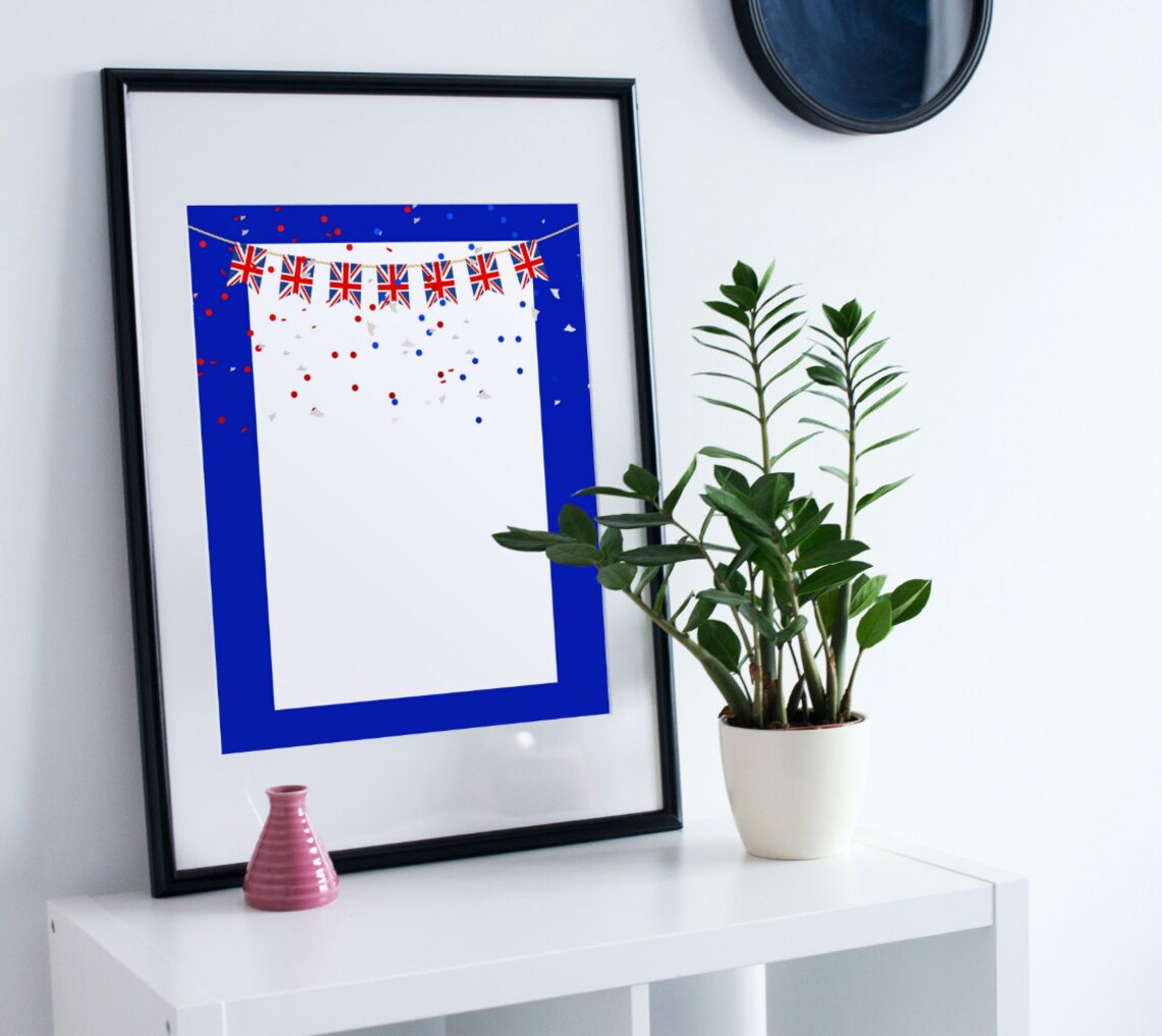 Union Jack Banner Border Printable Pdf | PNG Instant Download, Great ...