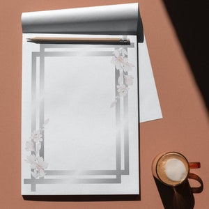 Silver and Flower Wedding Border PNG | Pdf Printable Instant Download ...