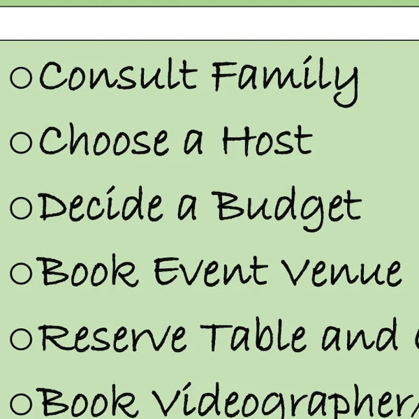 Family Reunion Checklists - Etsy