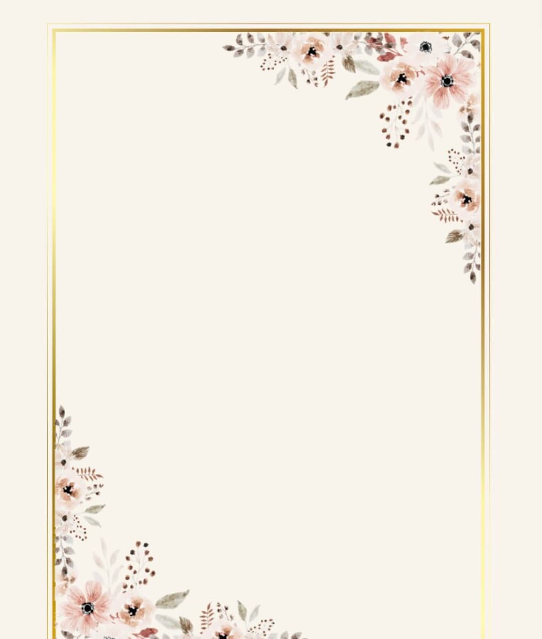 Elegant Floral Border Border Printable Pdf and PNG Instant Download 3 ...