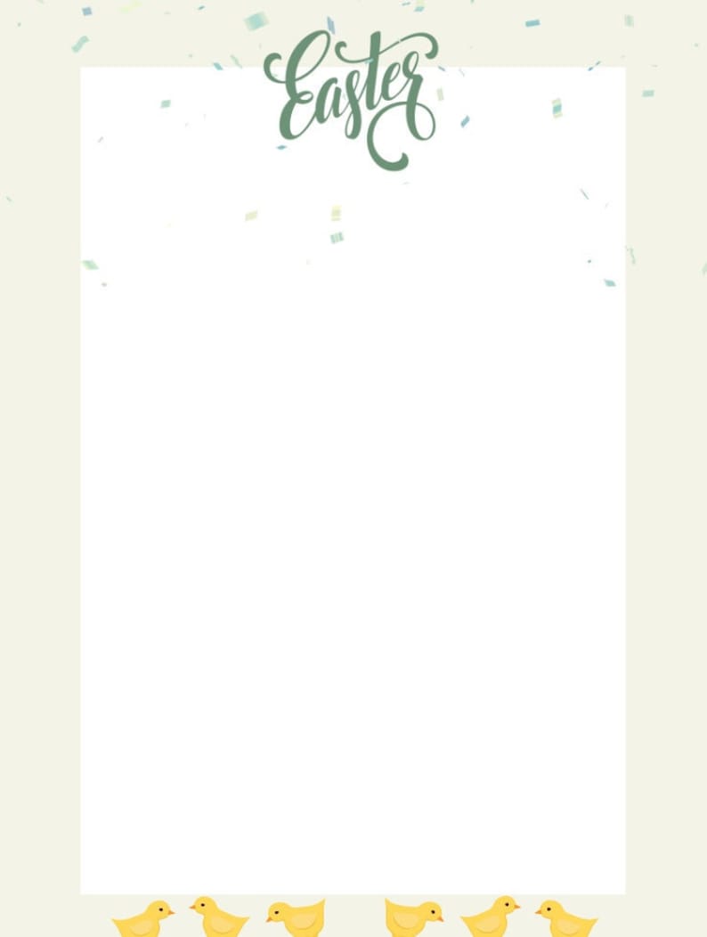 Easter Border Pdf, PNG, Printable Baby Chicks, Instant Download, Blank ...