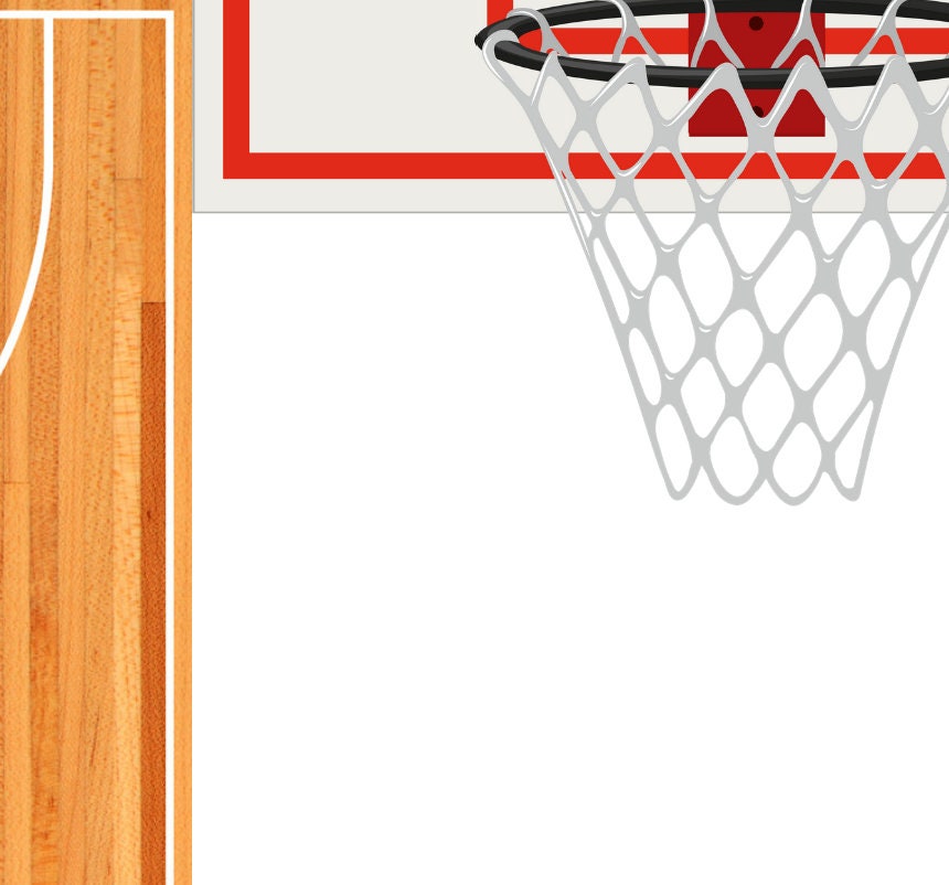Basketball Border, Pdf, Printable Blank Sports Template Instant ...