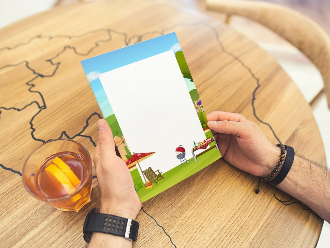 BBQ Border Printable, Png, Pdf, A4, US Letter, Instant Download, Picnic ...