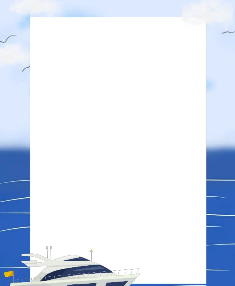 Boat Border Pdf, PNG for Paper, Printable Frame, Instant Download ...