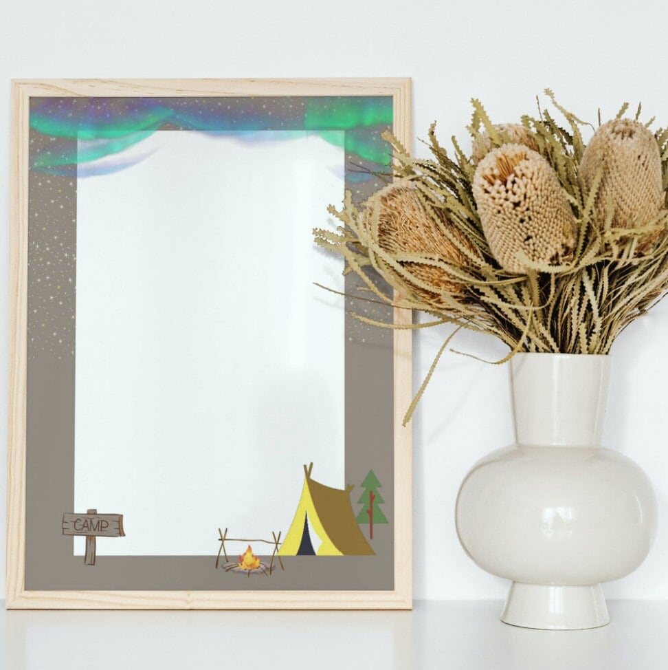 Camping Border PNG | Pdf Printable Digital Instant Download, for Photos ...