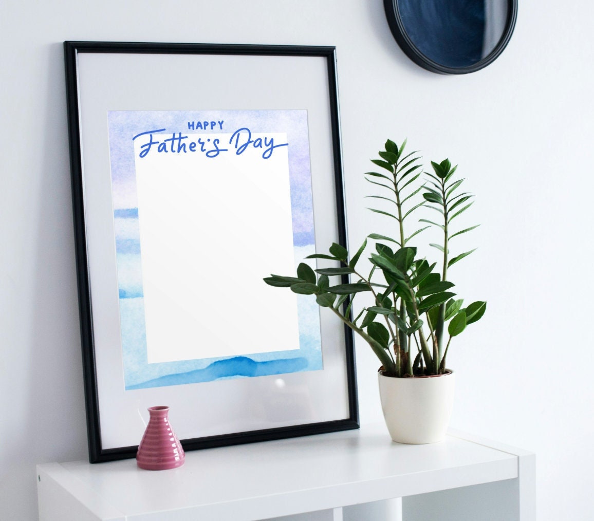 Father's Day Border Printable Pdf, PNG US Letter Dad Border, A4 Fathers ...