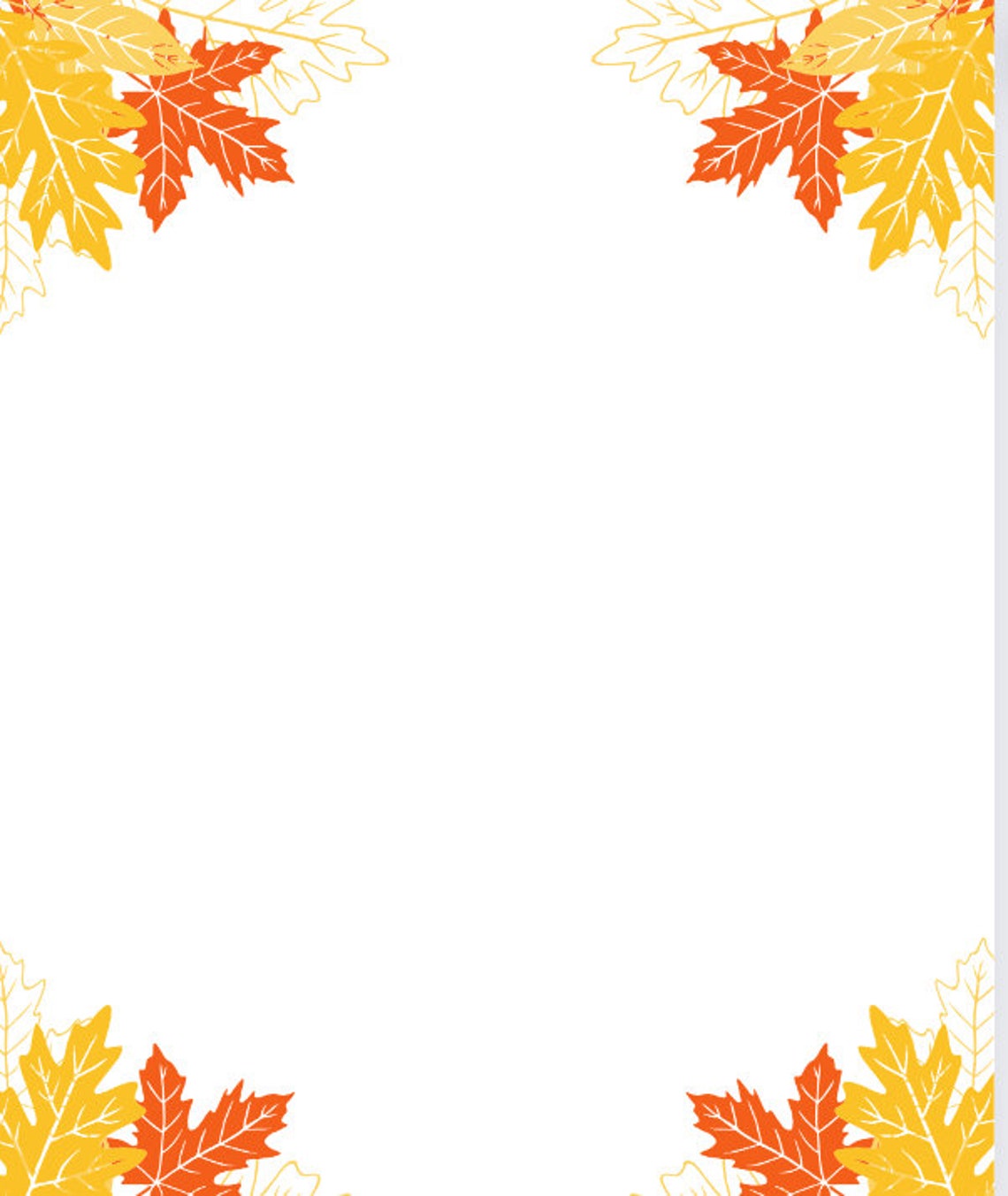 Fall Leaves Border Png, Fall Leaves Printable Paper, Autumn Border Pdf ...