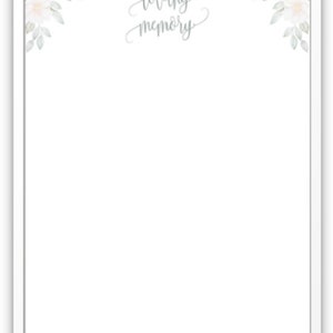 In Loving Memory PNG Pdf, Funeral Border Paper Printable, for Programs ...