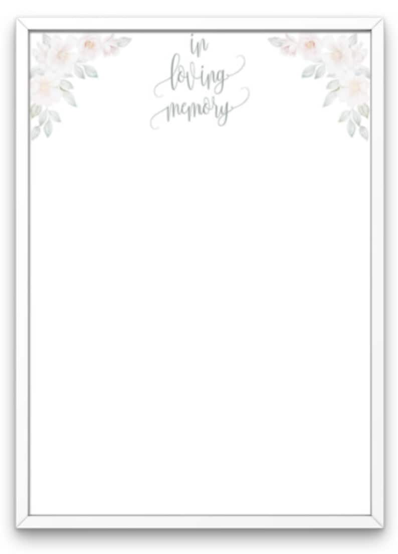 In Loving Memory PNG Pdf, Funeral Border Paper Printable, for Programs ...