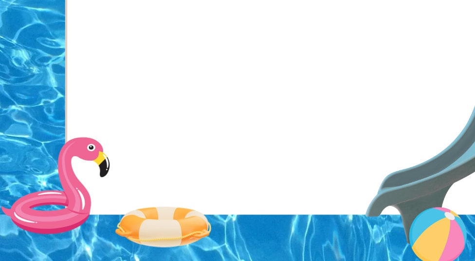 Pool Party Printable Border PNG and Pdf. Summer Paper, Invite ...