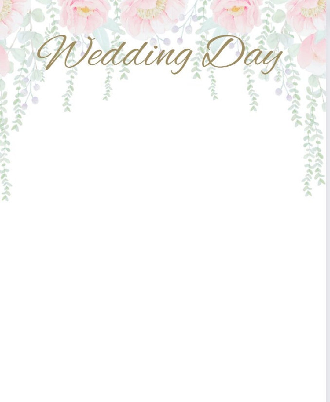Bridal Borders, Printable Template, Blank Flower Wedding Border, PNG ...