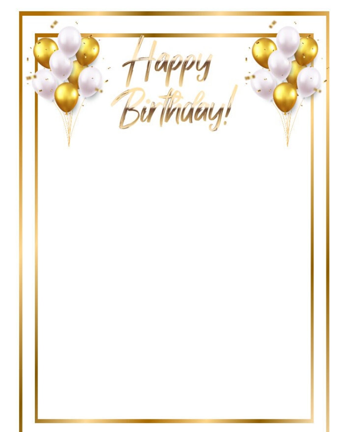 Happy Birthday Printable, Images Border, Bday Pdf, for Photos, Frames ...