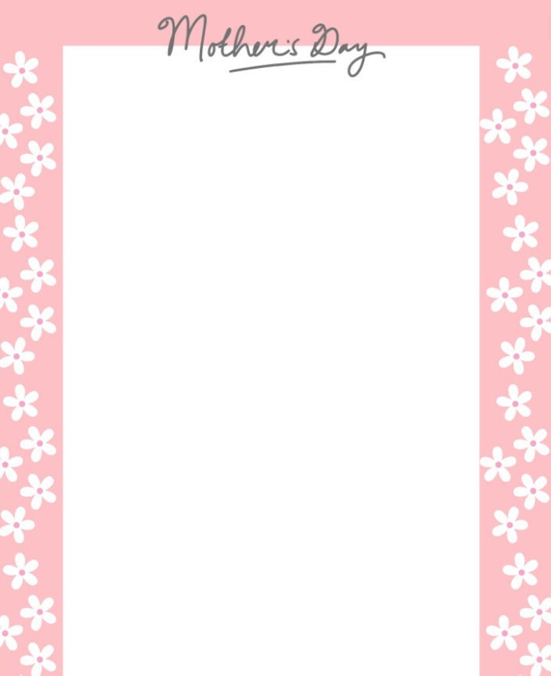 Mothers Day Border Page, Pdf, PNG, Printable Instant Download Frame for ...