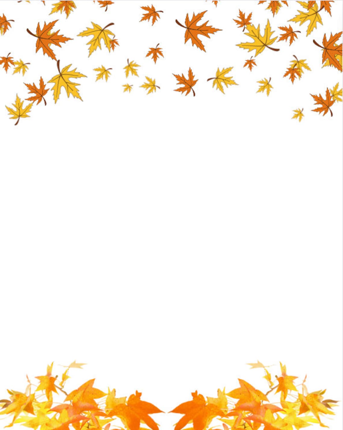 Fall Leaves Border Png, Fall Leaves Printable Paper, Autumn Border Pdf ...