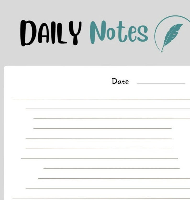Blank Template Daily Notes Printable Checklist for Planner - Etsy