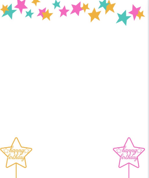 Birthday Border Printable | PNG | Pdf | Instant Download Happy Birthday ...
