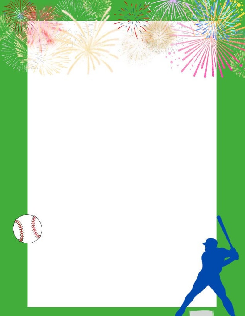 Baseball Border Pdf | PNG | Printable Frame | Instant Download 4 Page ...