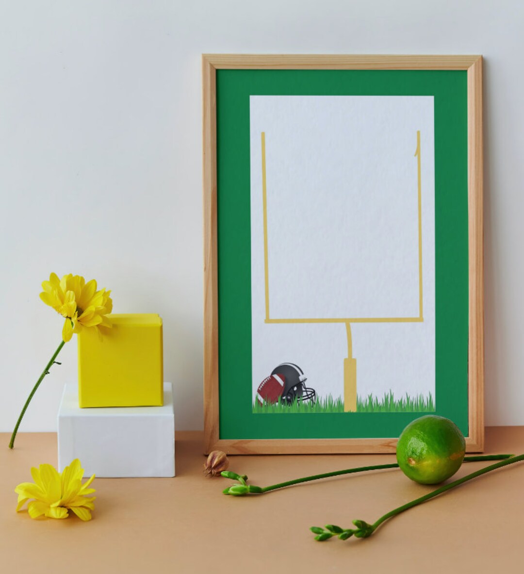 Football Border Pdf Printable Blank Sports Template Instant - Etsy