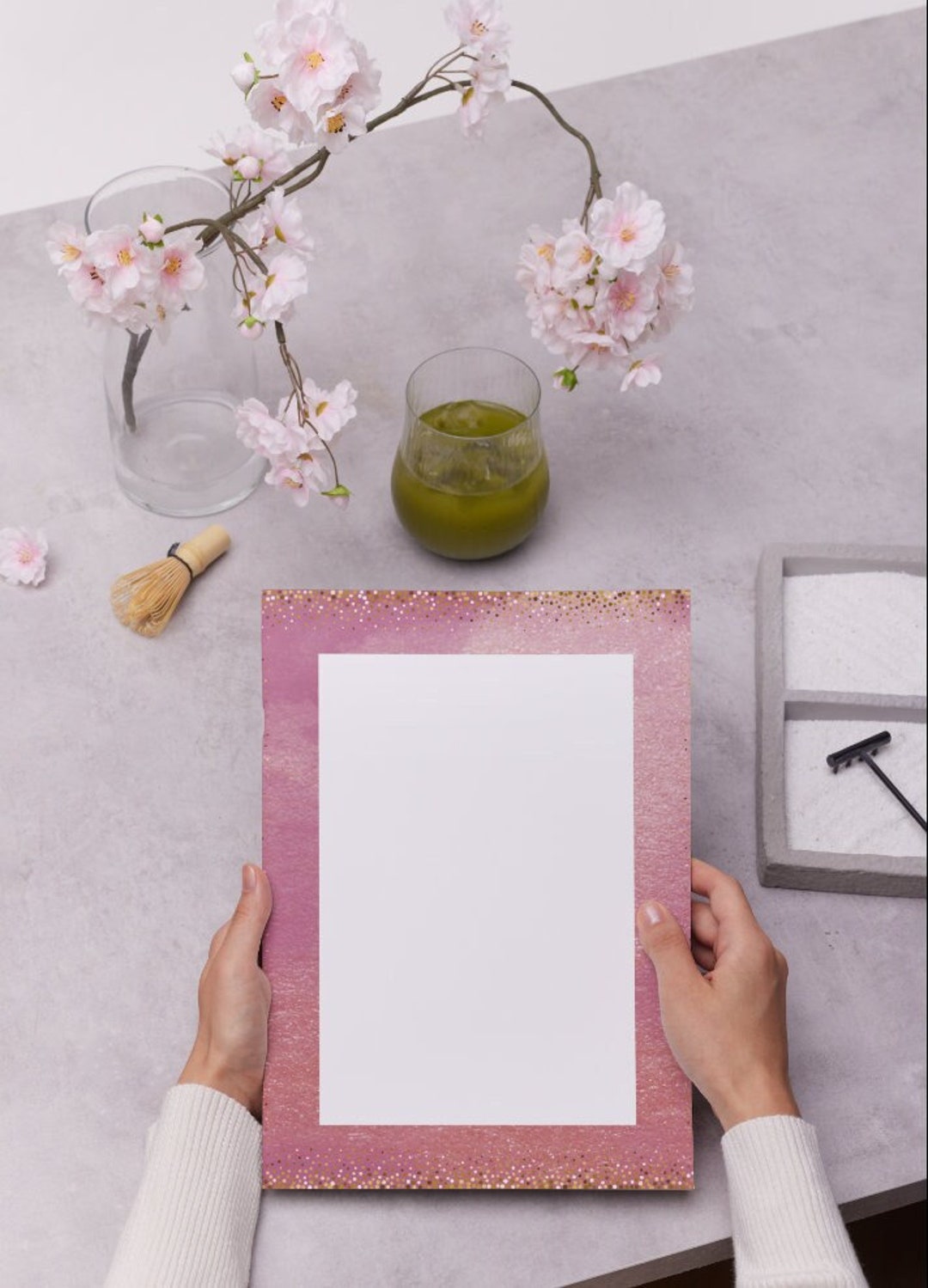 Pink Gold Glam Border Bundle, Coral Printable Png/pdf, A4 and US Letter ...