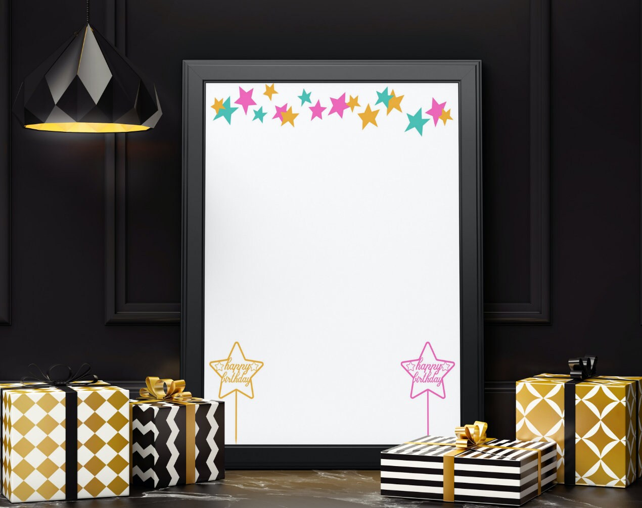 Birthday Border Printable | PNG | Pdf | Instant Download Happy Birthday ...