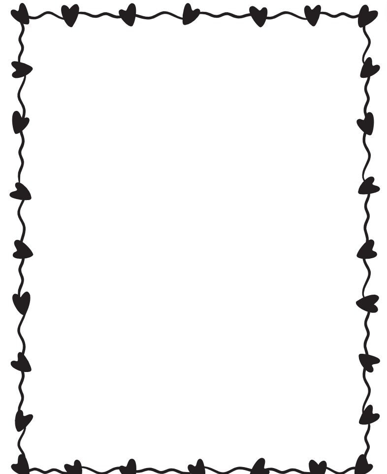 Heart Border Blank Printable Instant Download Valentines Day Border ...