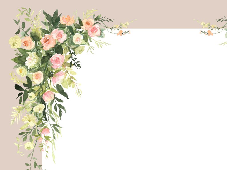 Bridal Borders, Printable Template, Blank Flower Wedding Border, PNG ...
