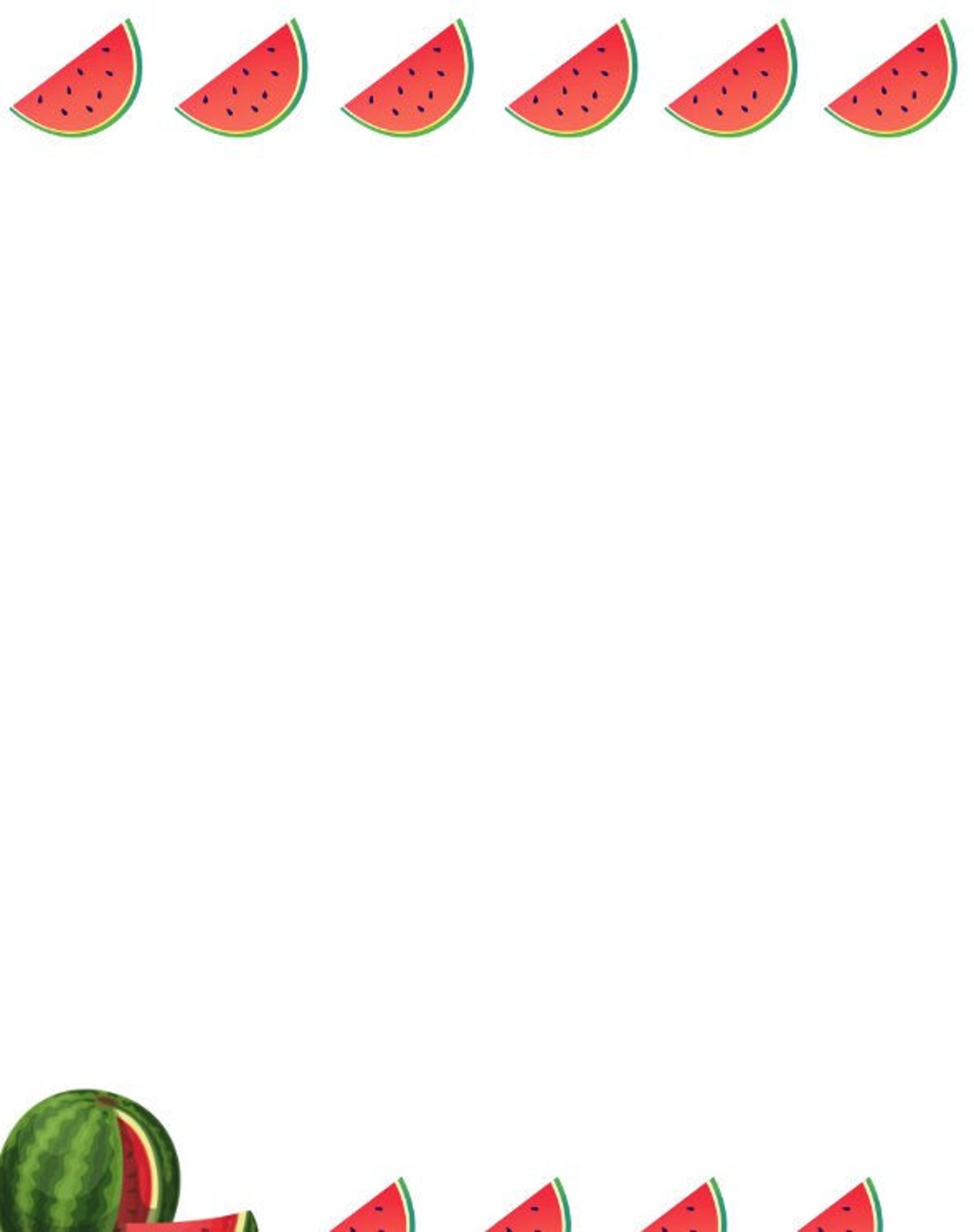 Watermelon Border Printable PNG Pdf Instant Download, Summer Bbq Photo ...