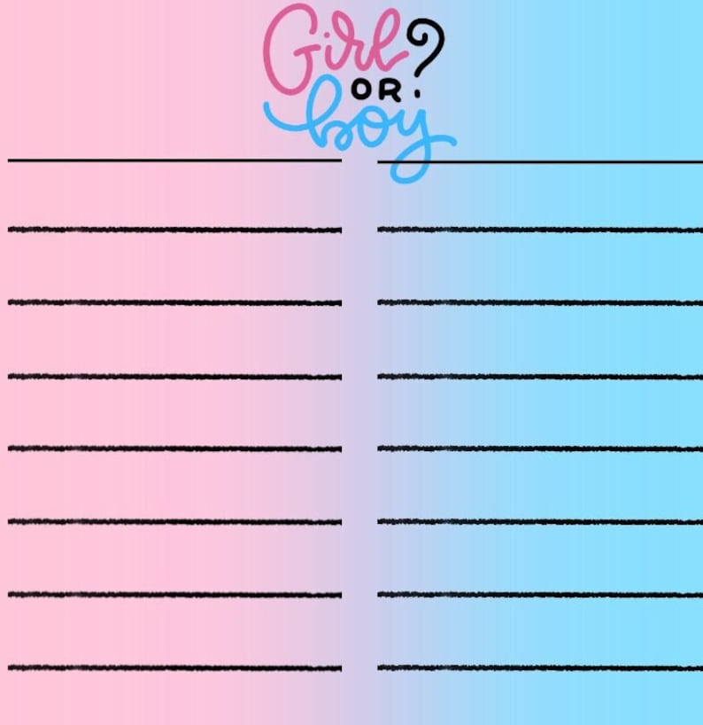 Gender Reveal Printable Png and Pdf Instant Download, Boy or Girl Game ...