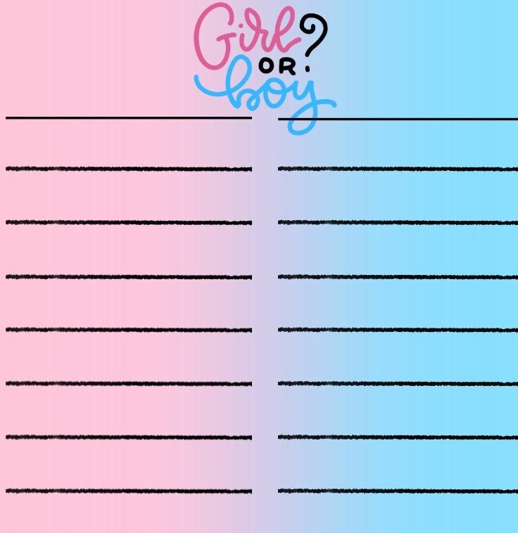 Gender Reveal Printable Png and Pdf Instant Download, Boy or Girl Game for Gender Reveal Parties ...