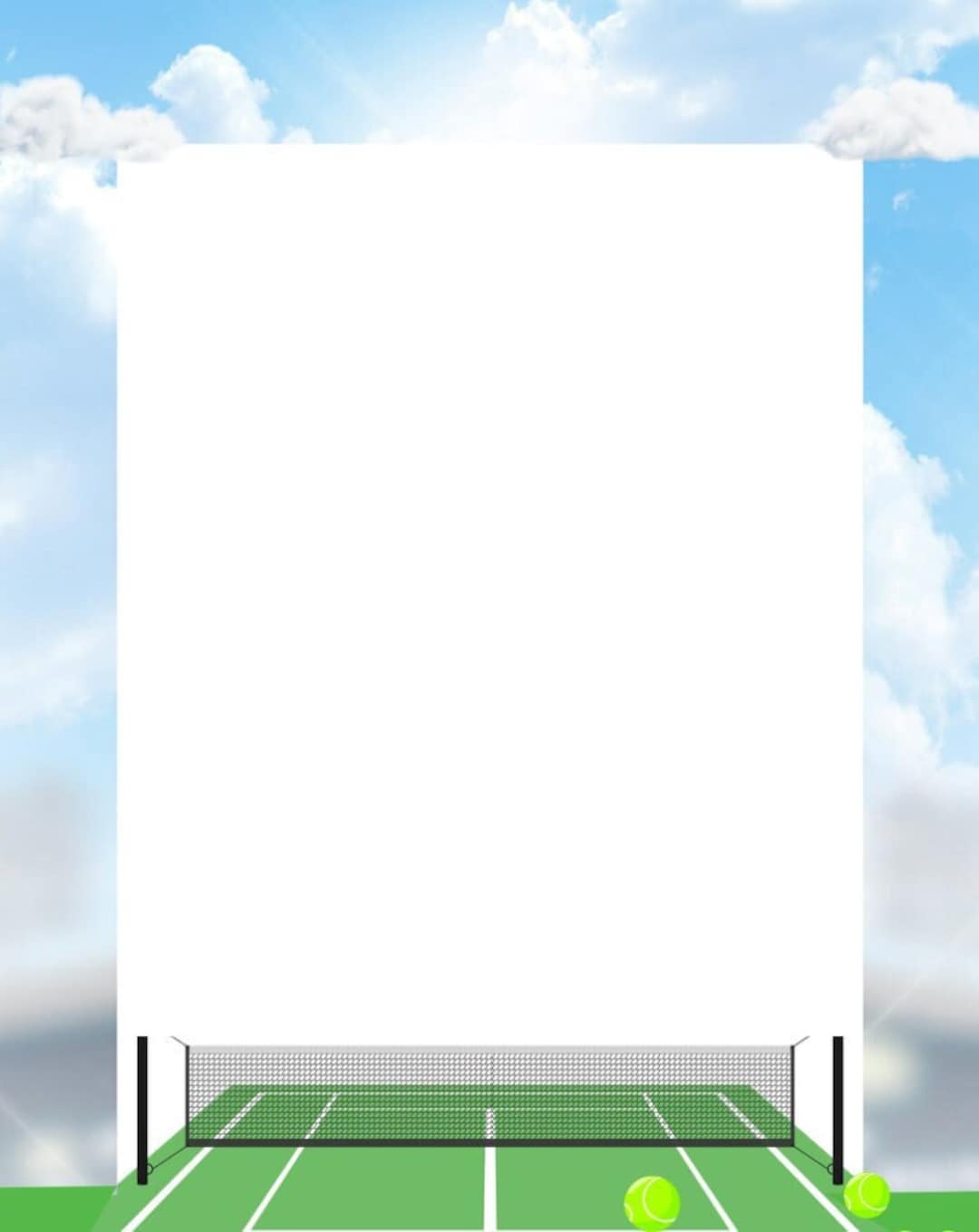 Tennis Court Border: Printable Stationery, Letterhead (PNG, PDF) - Etsy