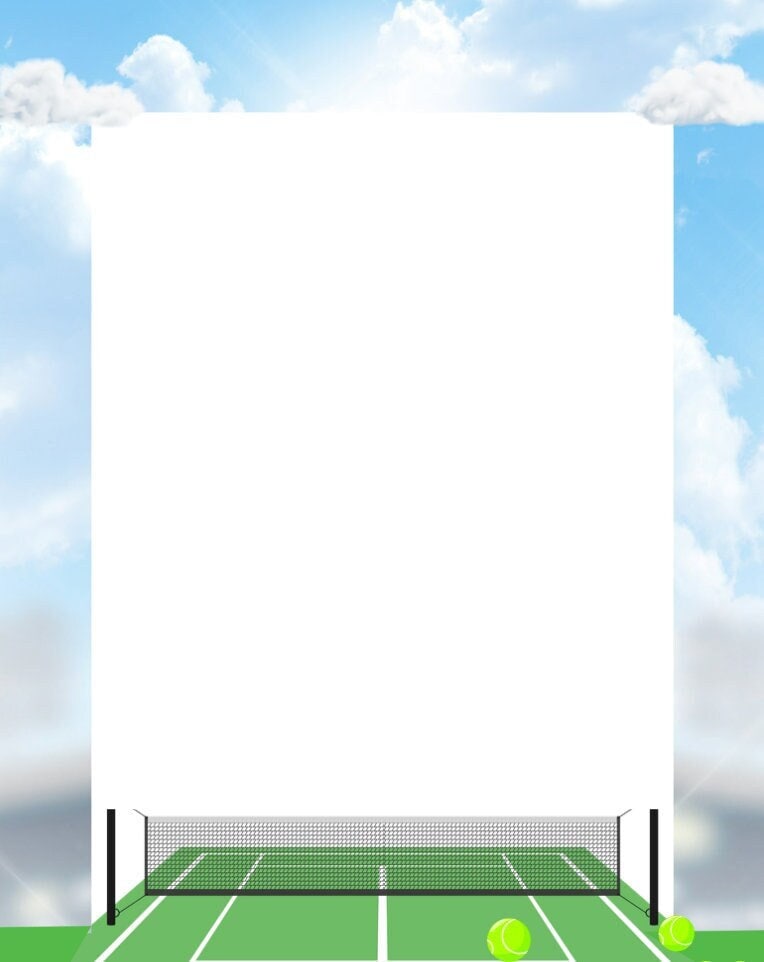 Tennis Court Border: Printable Stationery, Letterhead (PNG, PDF) - Etsy