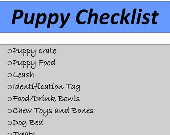 Puppy Socialization Checklist Printable Pet Planner, Digital Download ...