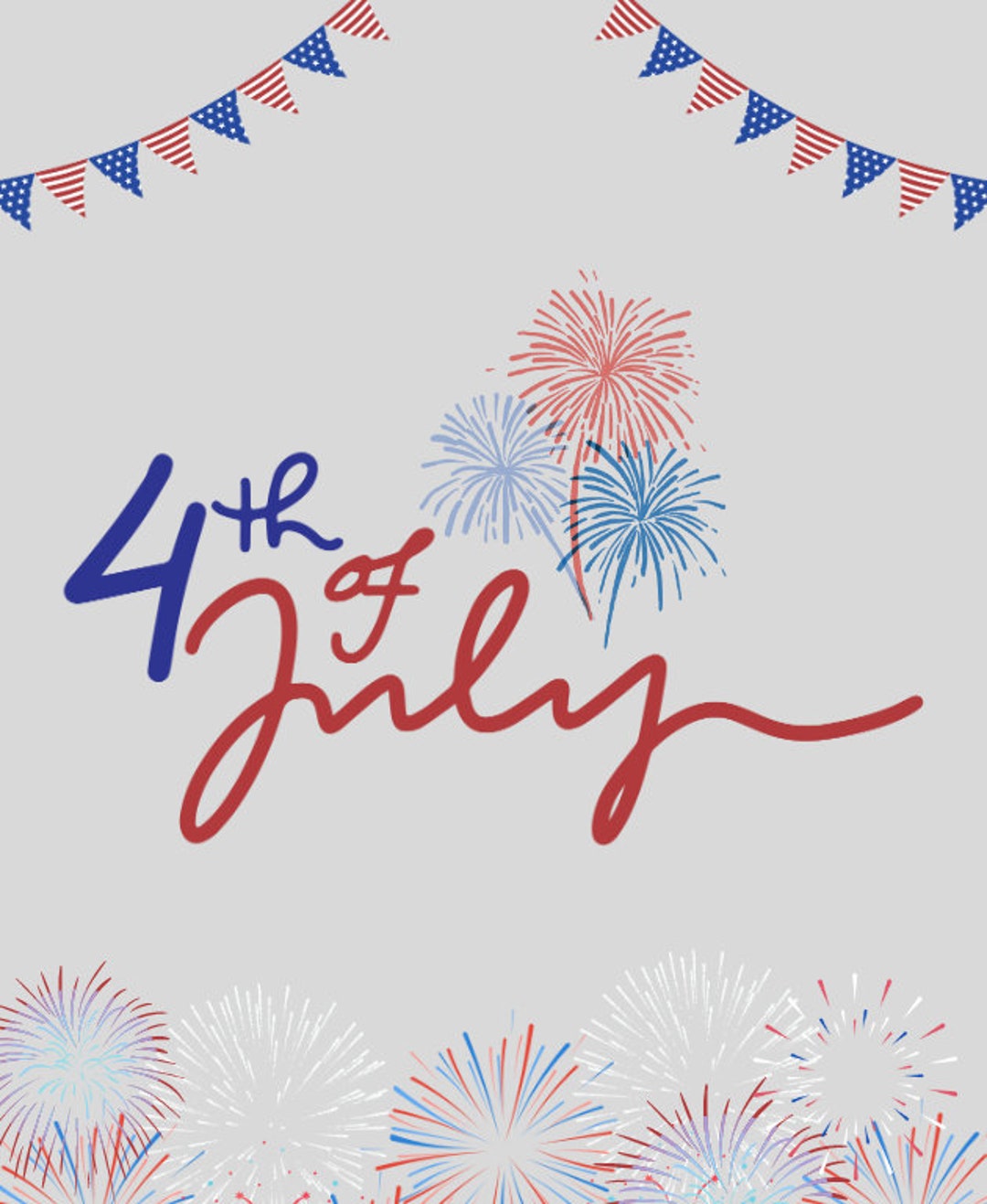 4th of July Digital Printable PNG and Pdf, Independence Day Decor, Wall ...