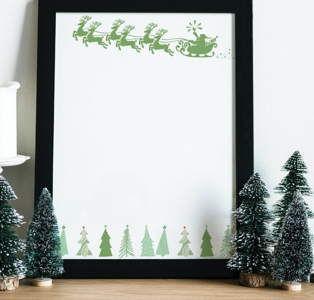 Santa Border Template Pdf, Winter Wonderland Border Pnd, A4 and US ...