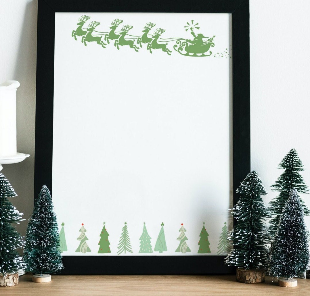 Santa Border Template Pdf, Winter Wonderland Border Pnd, A4 and US ...