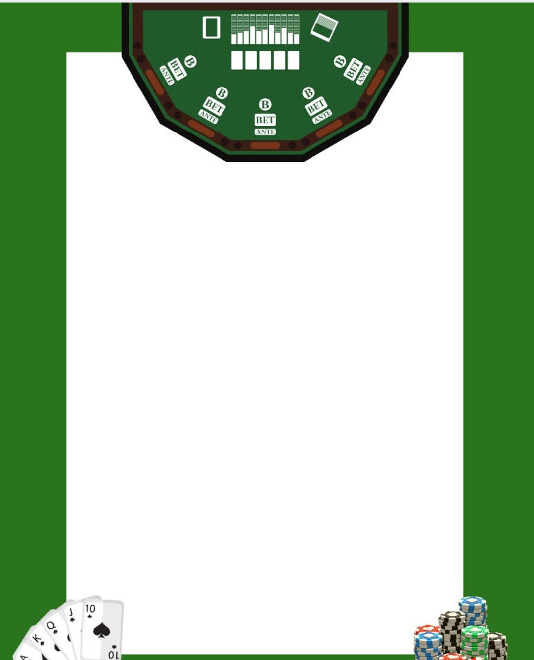 Poker Border Printable, PNG, Pdf, Stationary, Instant Download, Gaming ...