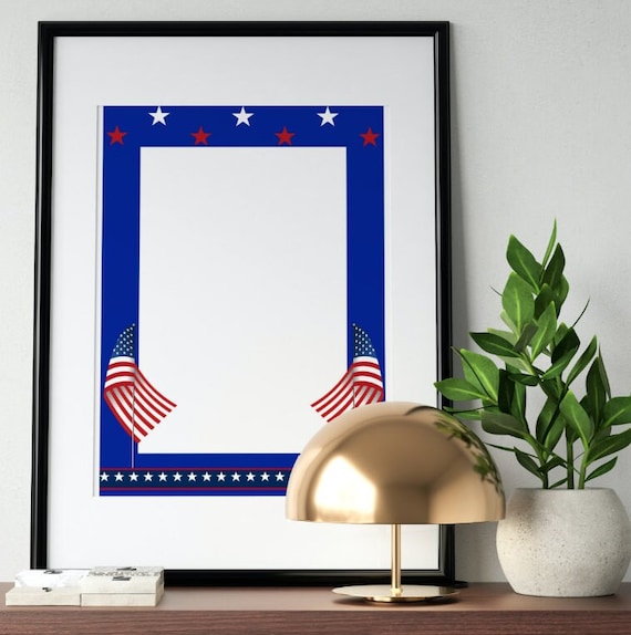American Flag Border For 8x10 Photo Frame Stock Illustrations Of