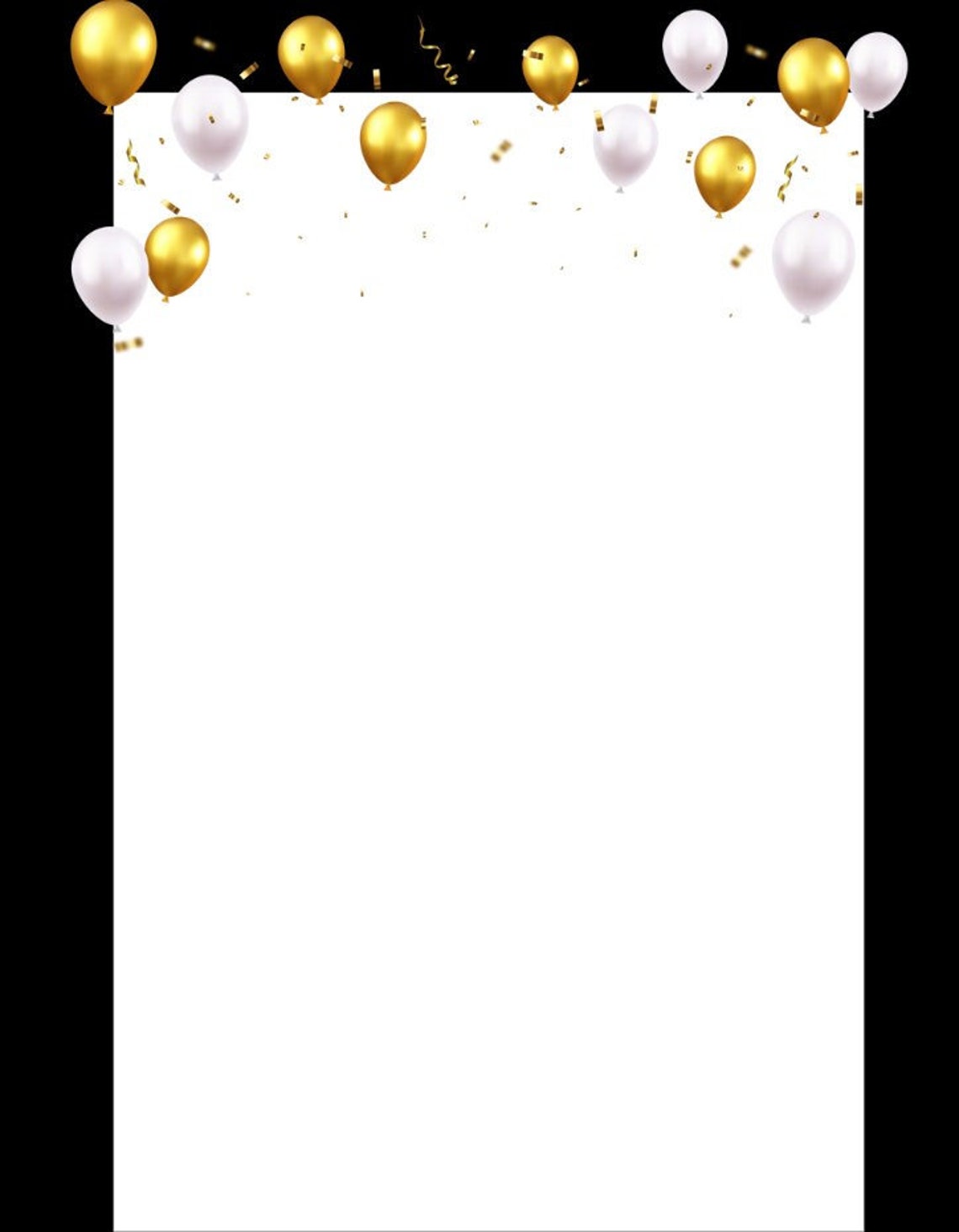 Balloon Border 3 Designs Blank Printable Instant Download Happy ...