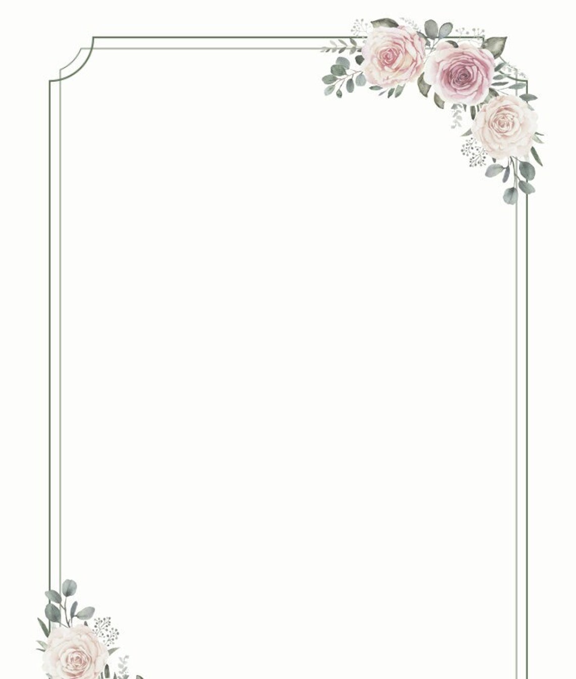 Beautiful Flower Border Printable for Scrapbook, Photos, Weddings ...