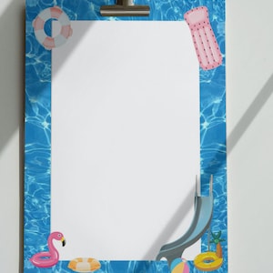 Pool Party Printable Border PNG and Pdf. Summer Paper, Invite ...