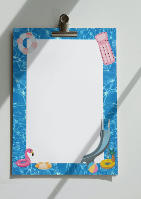 Pool Party Borders Blank